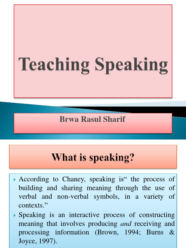 Teaching Speaking Download Free Pdf Fluency Learning