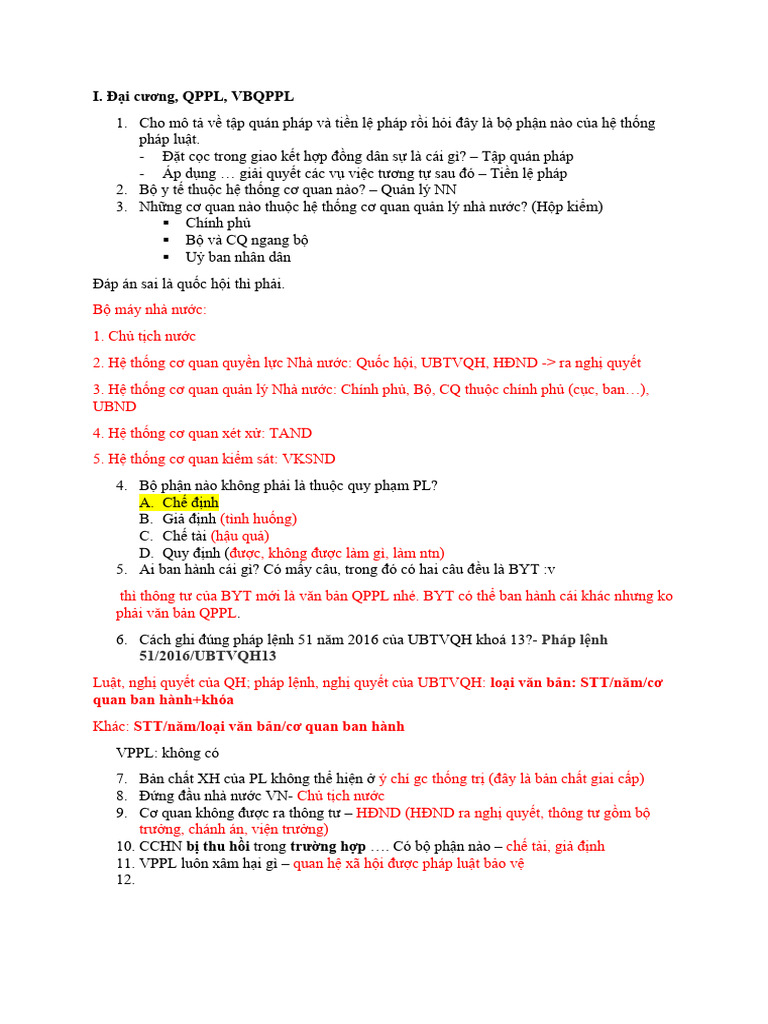 I. Đ I Cương, QPPL, VBQPPL: 51/2016/UBTVQH13 | PDF