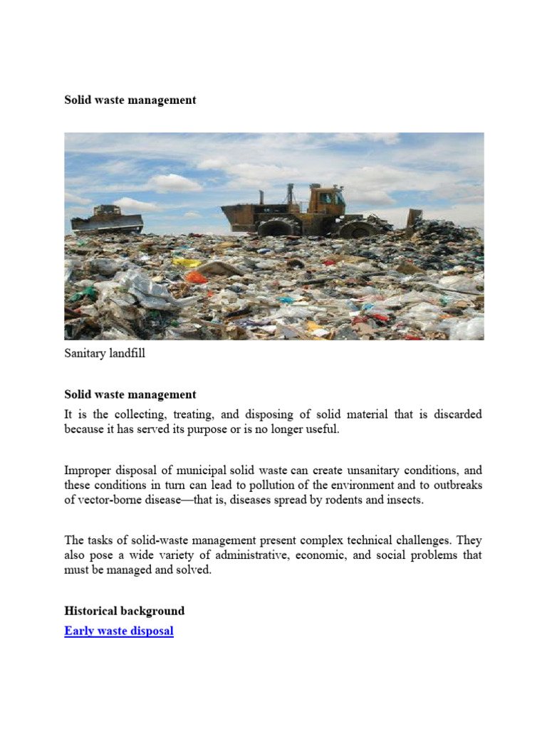Solid Waste Management Notes | PDF | Municipal Solid Waste | Waste