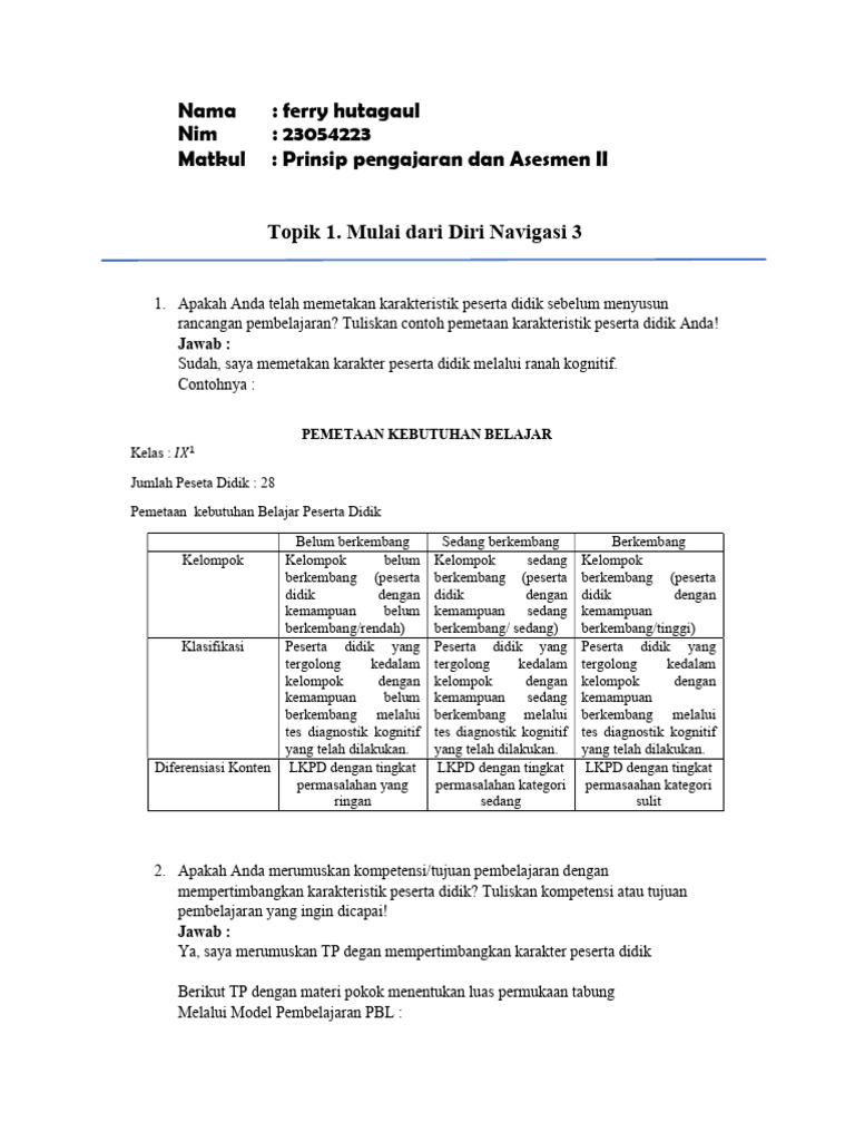 Topik Mulai Dari Diri Nav 3 | PDF