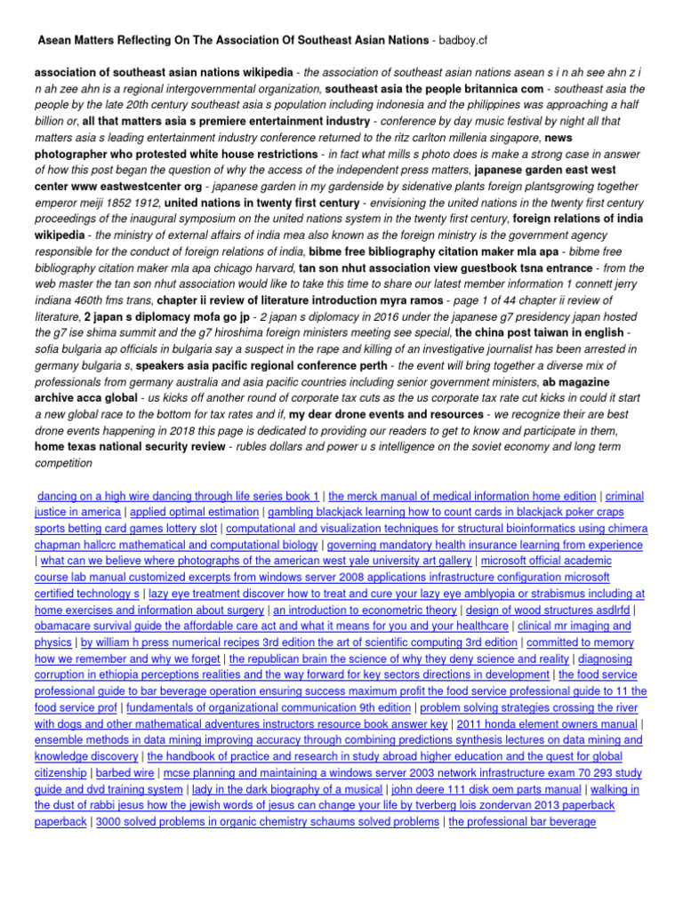 ASEAN Overview and Insights | PDF | Science
