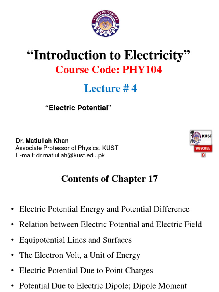 Electric Potential Lecture | PDF | Capacitance | Capacitor