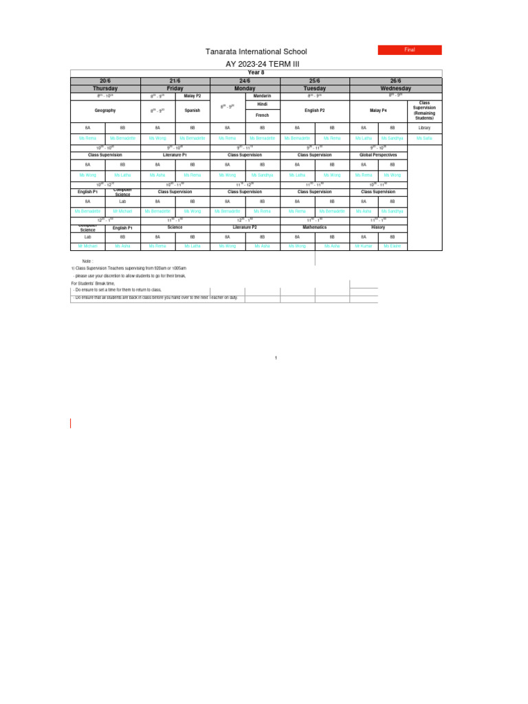 AY 2023-24 Term III Year 7-10 | PDF | Science