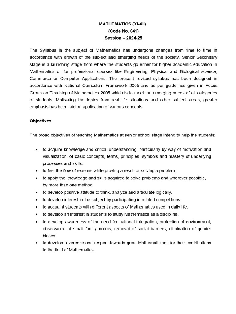 Maths Srsec 2024 25 Pdf Function Mathematics Set Mathematics