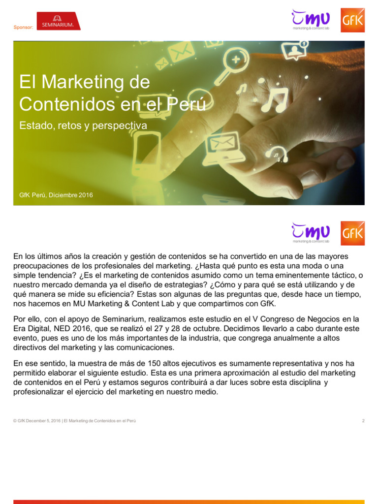 El Marketing de Contenidos en El Peru 2016-GfK-MU | PDF | Marketing ...