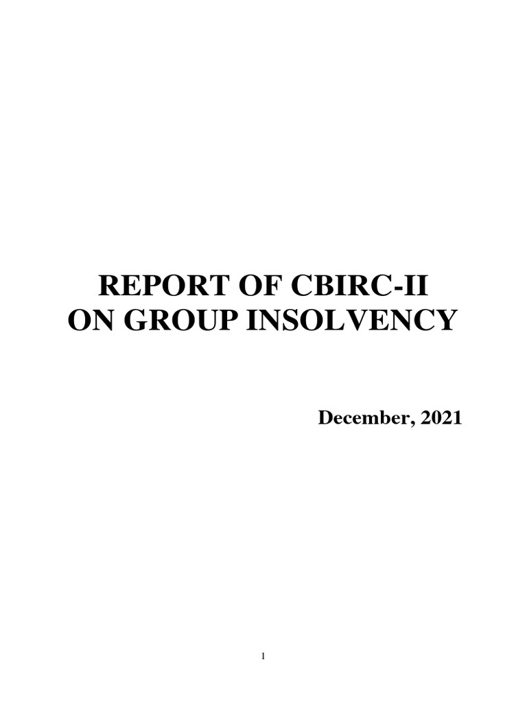 Report of Cbirc II On Group Insolvency 20230118 | PDF | Insolvency ...