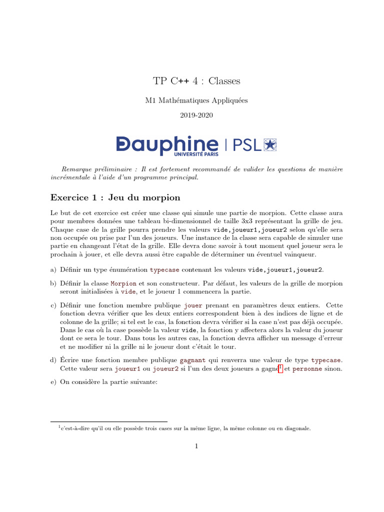 TP4 CPP | PDF | Matrice (Mathématiques) | Programmation informatique