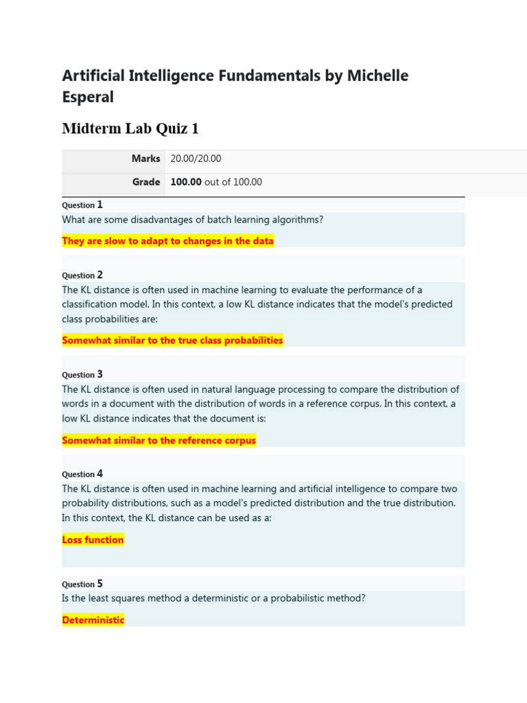 Artificial Intelligence Fundamentals Midterm Lab Q1 | PDF | Cluster Analysis | Applied Mathematics