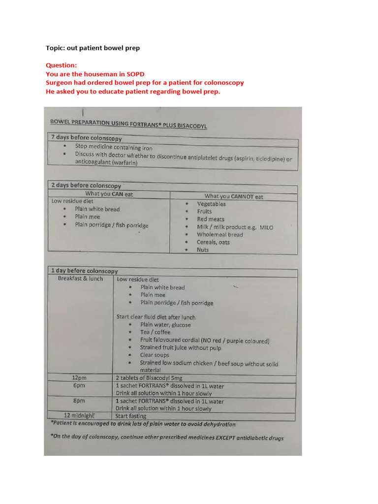 Bowel Prep | PDF