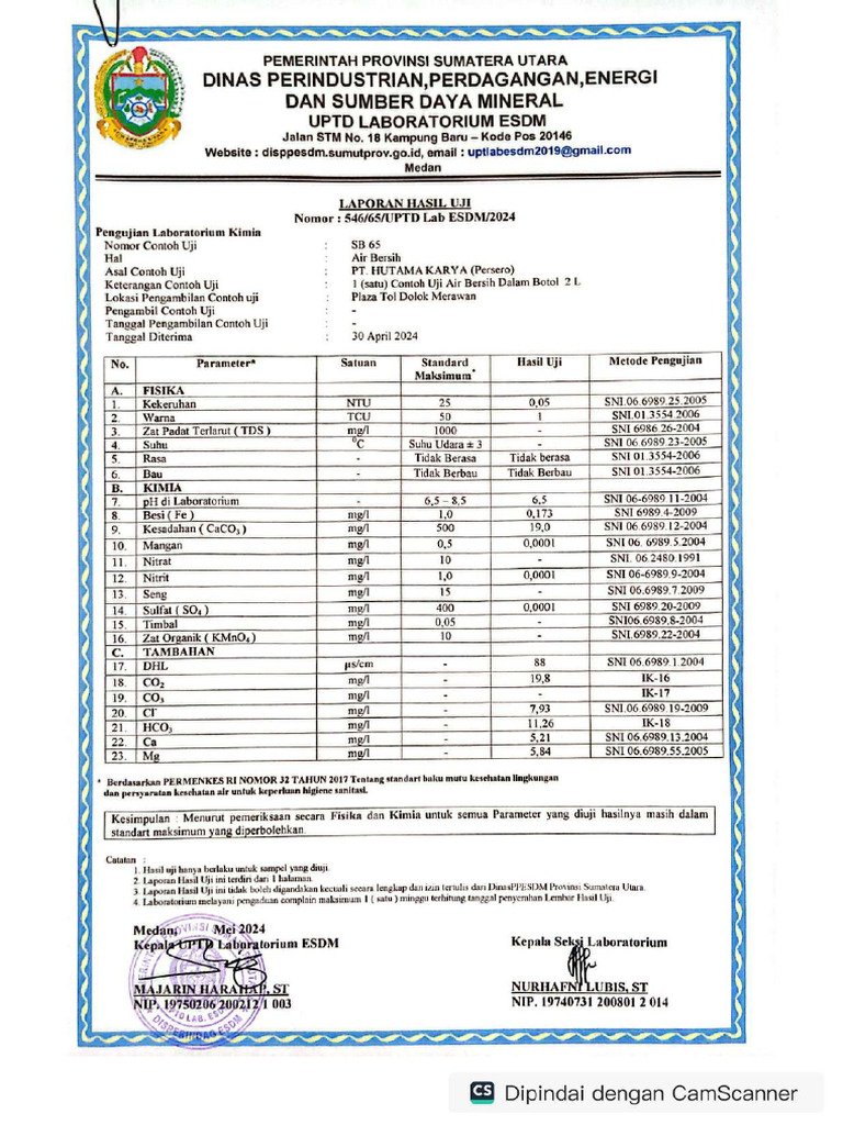 Uji Air Sumur Bor | PDF