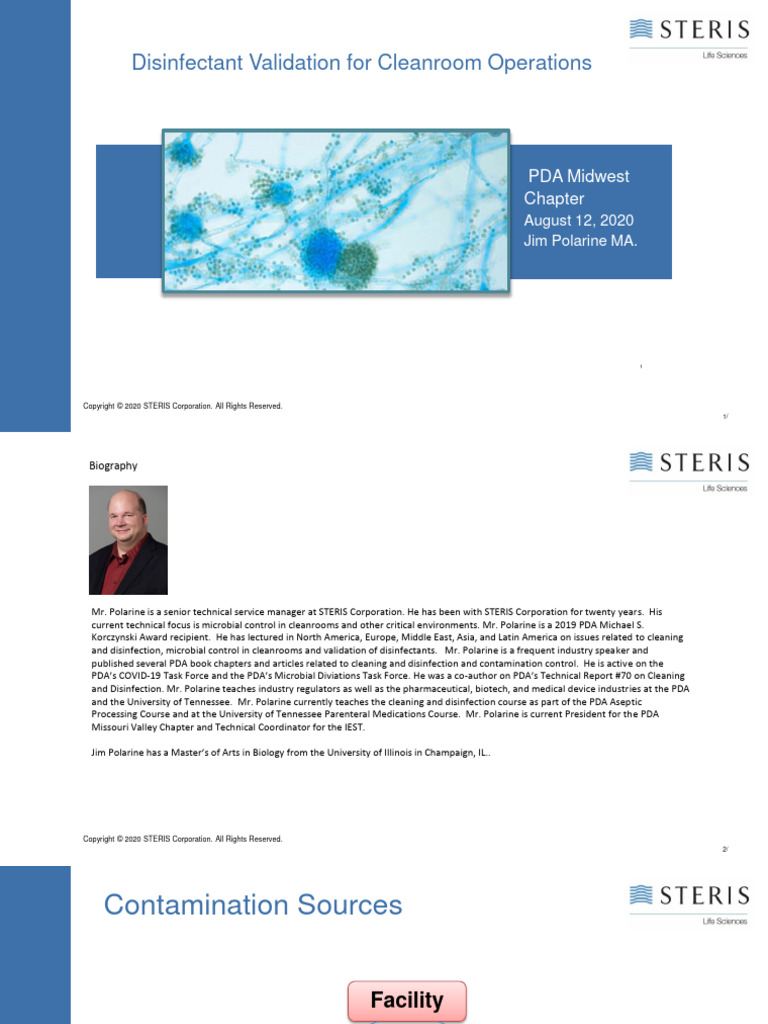 Disinfectant Validation For Cleanroom Operations | PDF | Disinfectant ...