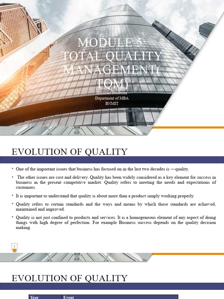 MODULE 5 Total Quality Management(TQM) [Autosaved] | Download Free PDF | Benchmarking | Quality ...