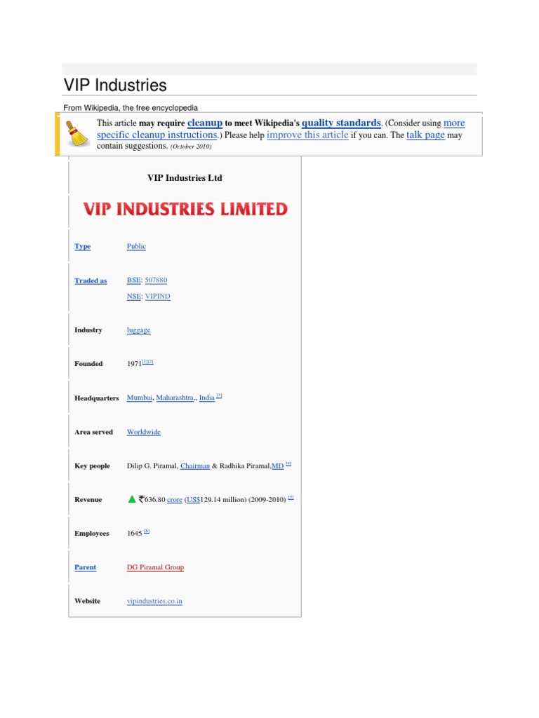 VIP Industries | PDF | Business