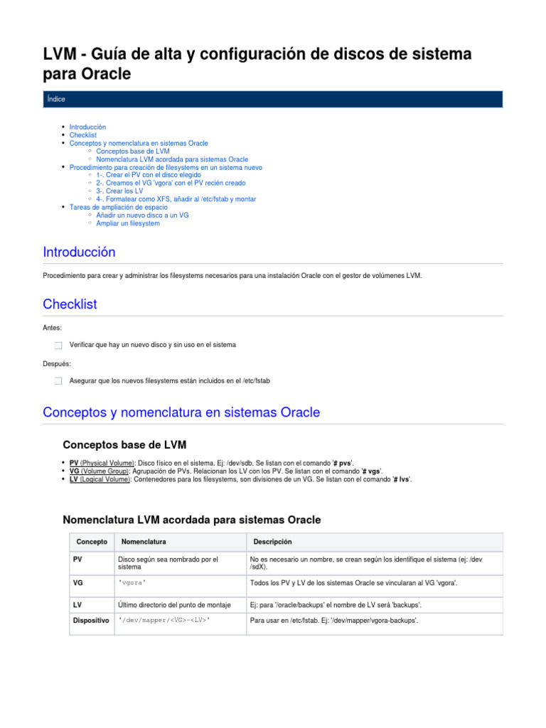 Configurar LVM (VG) | Descargar gratis PDF | Compatibles con PC Ibm ...