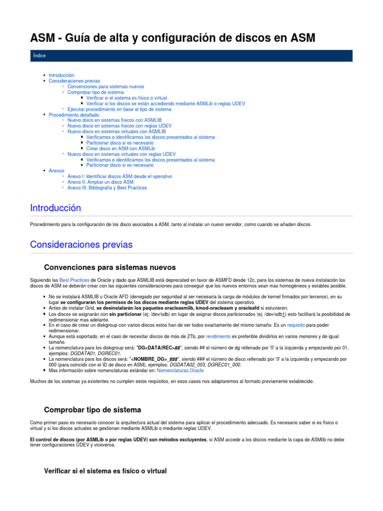 ASM - Configuración de Discos Diferentes Métodos | PDF | V Mware ...