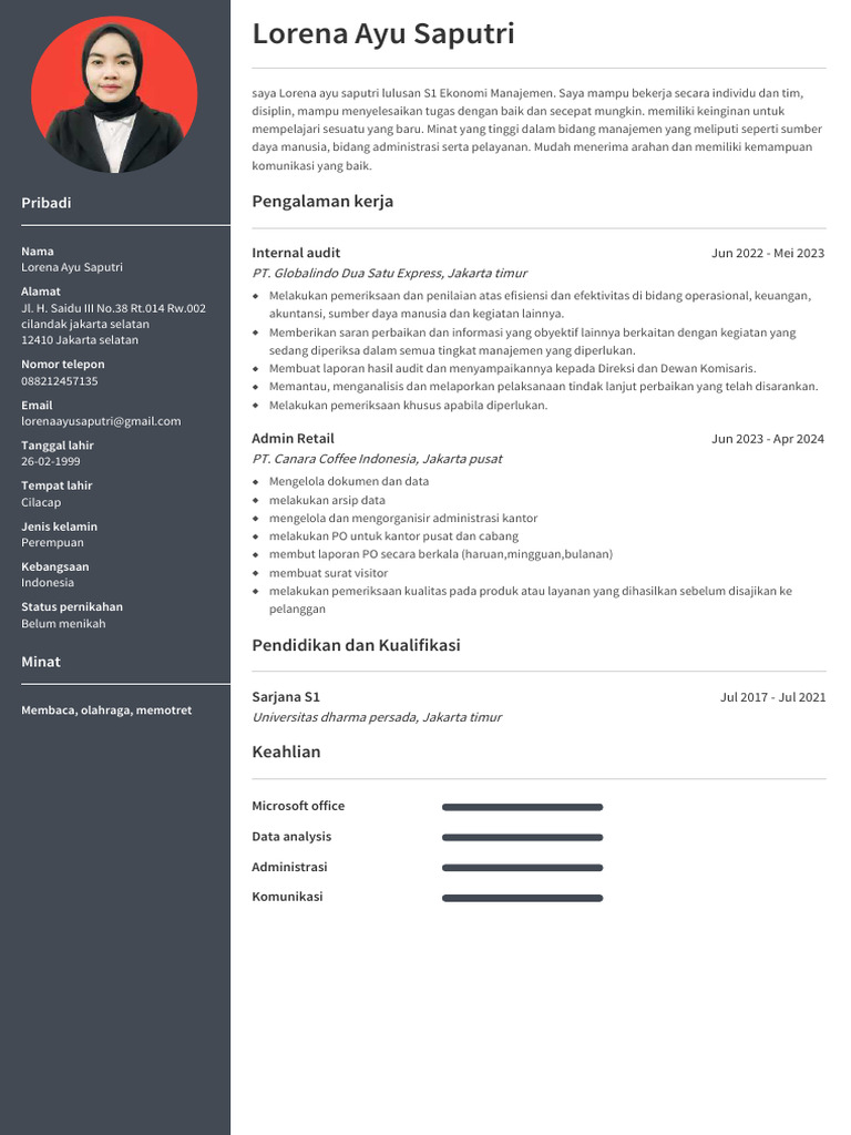 CV - Lorena Ayu Saputri 2 | PDF
