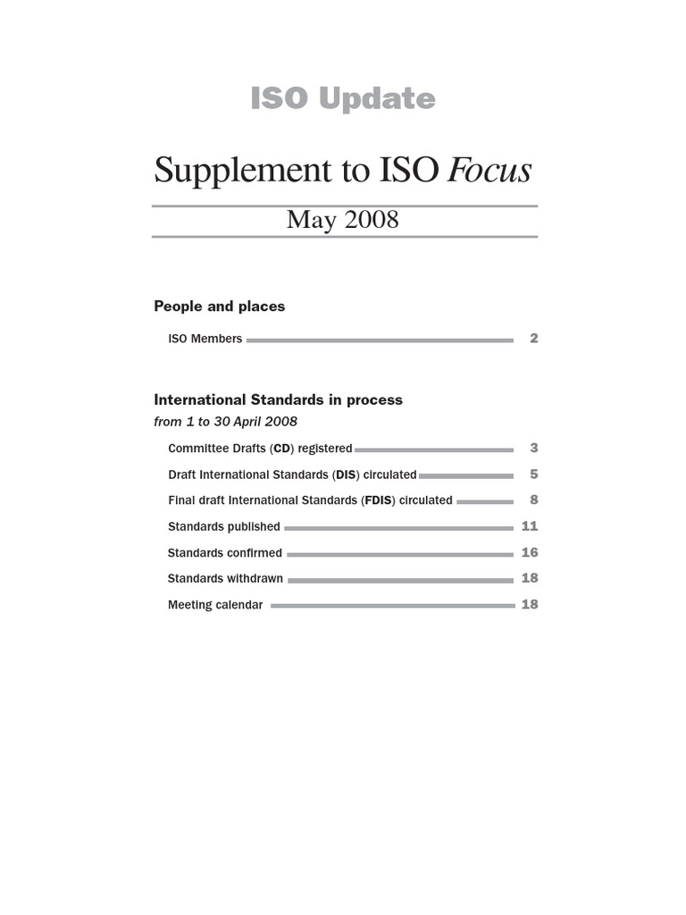 ISO update_May08 | Download Free PDF | International Organization For ...
