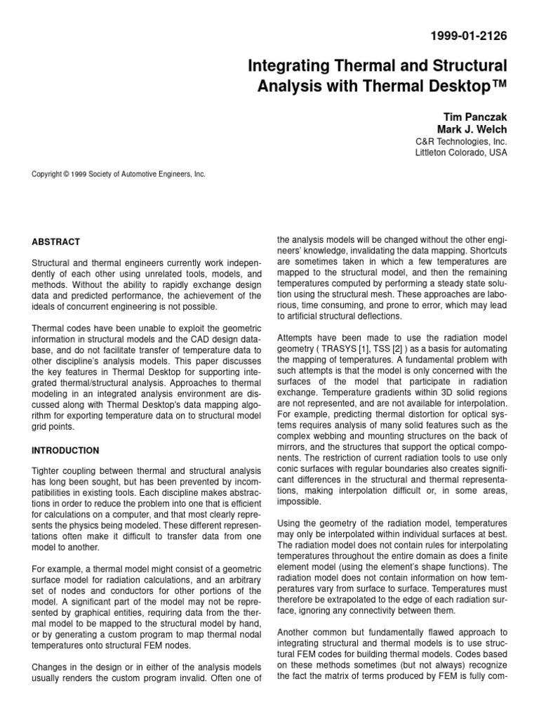 Integrating Thermal and Structural Analysis | PDF | Finite Element Method | Mirror