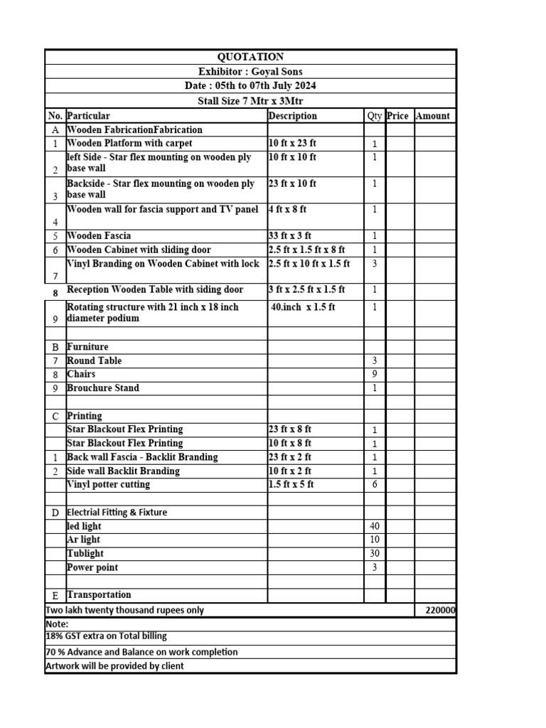 Quotation - Goyal Sons | Download Free PDF | Architectural Elements ...