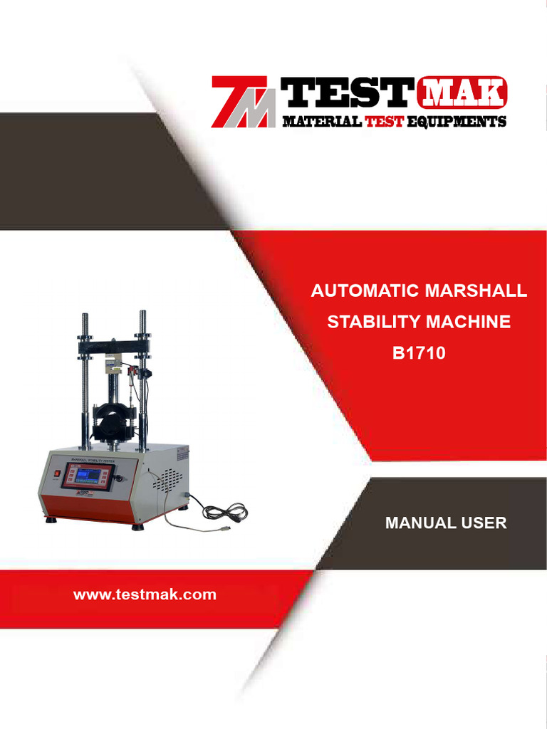 Automatic Marshall Stability Machine | PDF | Menu (Computing ...