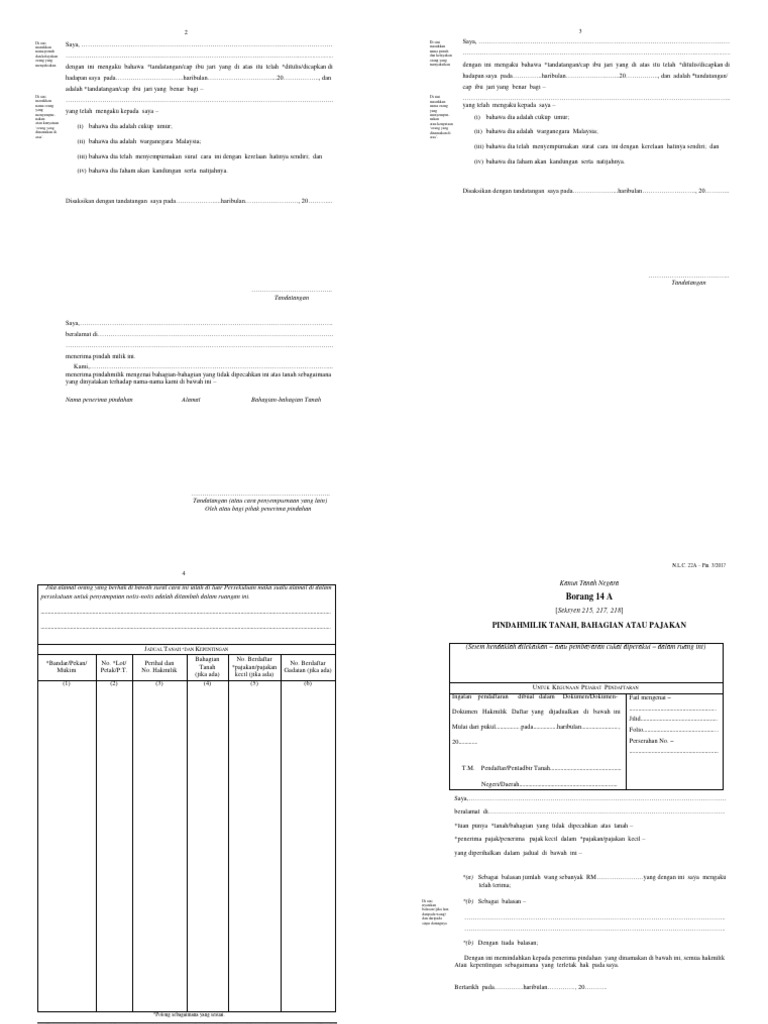 Borang Pindahmilik 14a | PDF