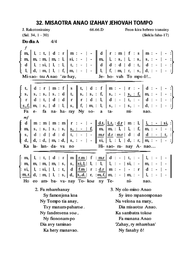 Misaotra Anao Izahay Jehovah Tompo | PDF