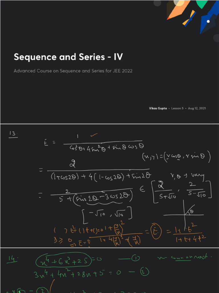 Sequence and Series IV With Anno | PDF