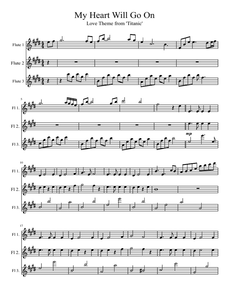 My Heart Will Go On - Titanic Theme Flute Trio | PDF