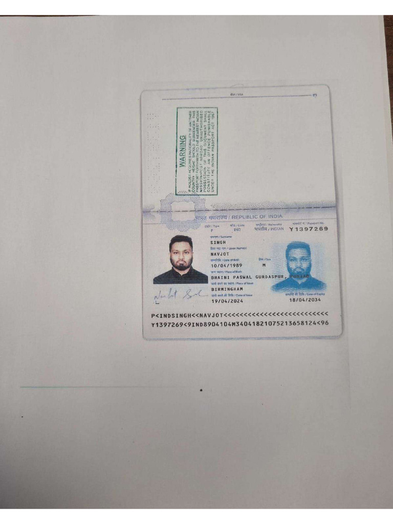NAVJOT SINGH All Passport | PDF
