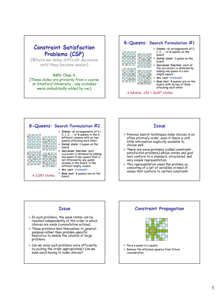 Chapt 6 Constraint Satisfaction | PDF | Theoretical Computer Science | Applied Mathematics