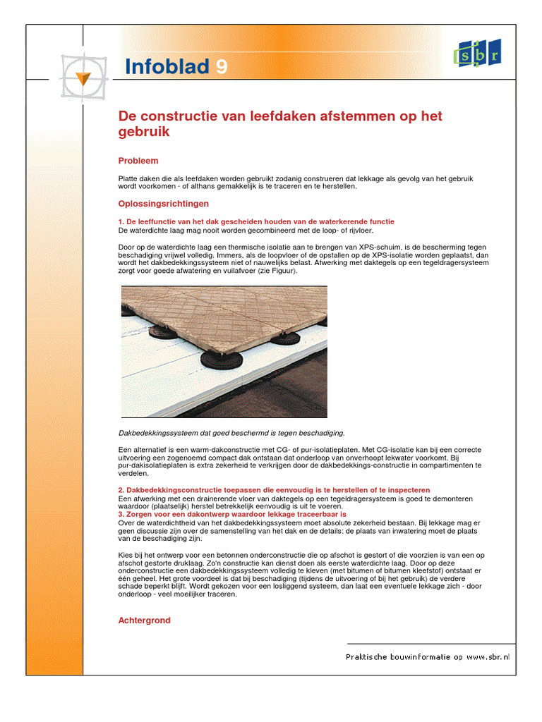 Infoblad9 - de Constructie Van Leefdaken Afstemmen Op Het Gebruik | PDF
