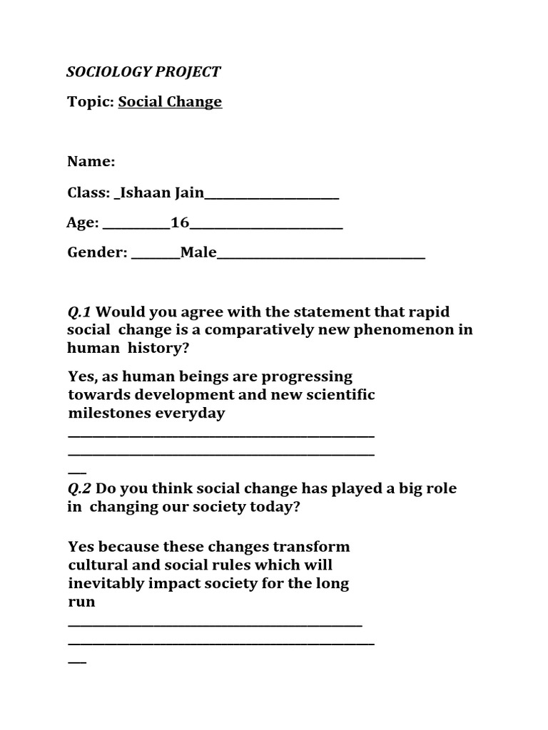 Sociology Project | PDF | Society | Sociology