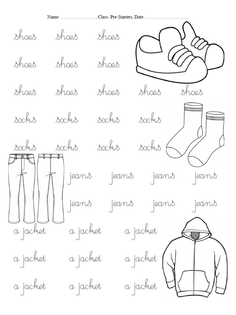 Trace Words - Clothes | PDF