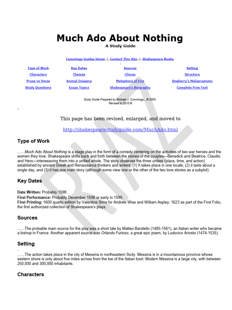 Much Ado About Nothing | Download Free PDF | Much Ado About Nothing ...