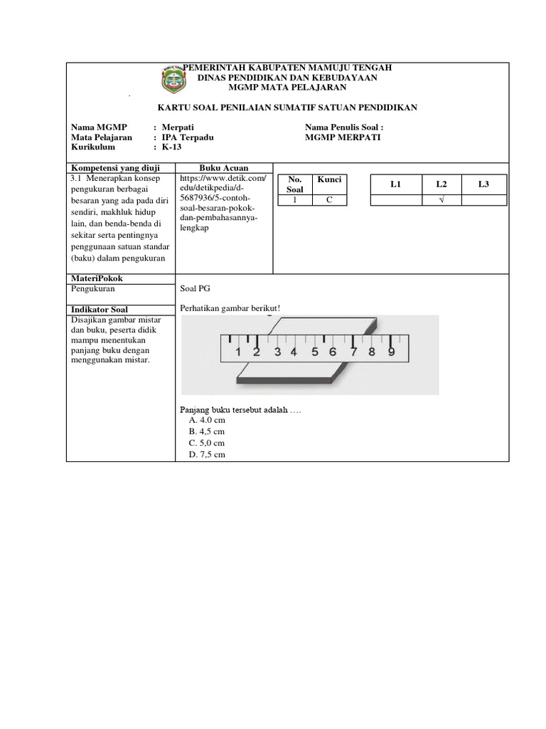 Ipa 2024 Kartu Soal | PDF