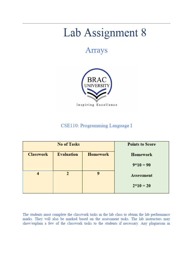 Assignment 8 - Arrays | PDF | Computer Science | Computing Assignment 8 - Arrays | PDF | Computer Science | Computing