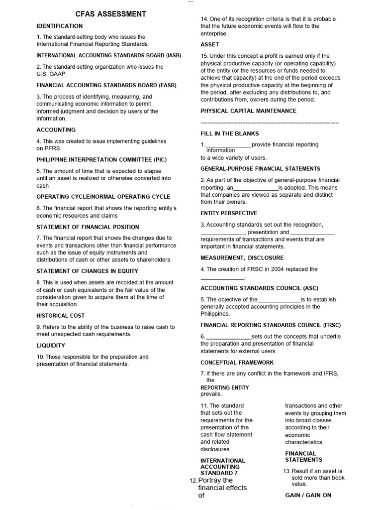 CFAS Qualifying Exam Reviewer | PDF | International Financial Reporting Standards | Financial ...