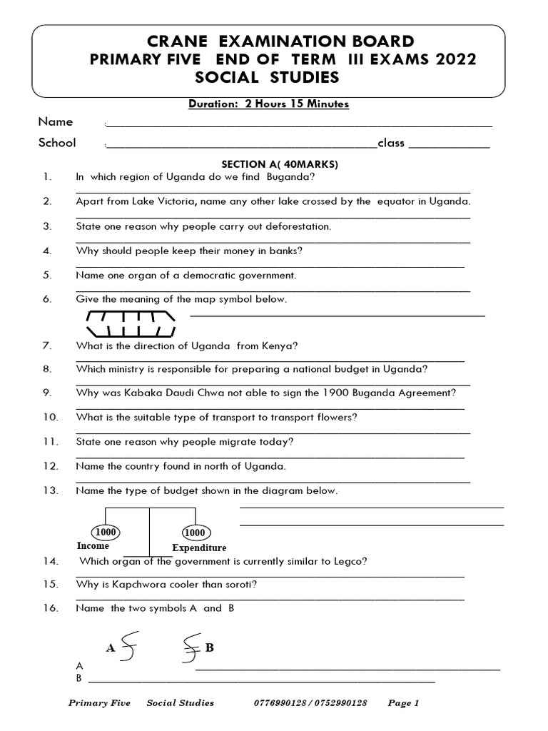 Primary Five End of Term III Less Pgs 26 | PDF | Uganda | Soil