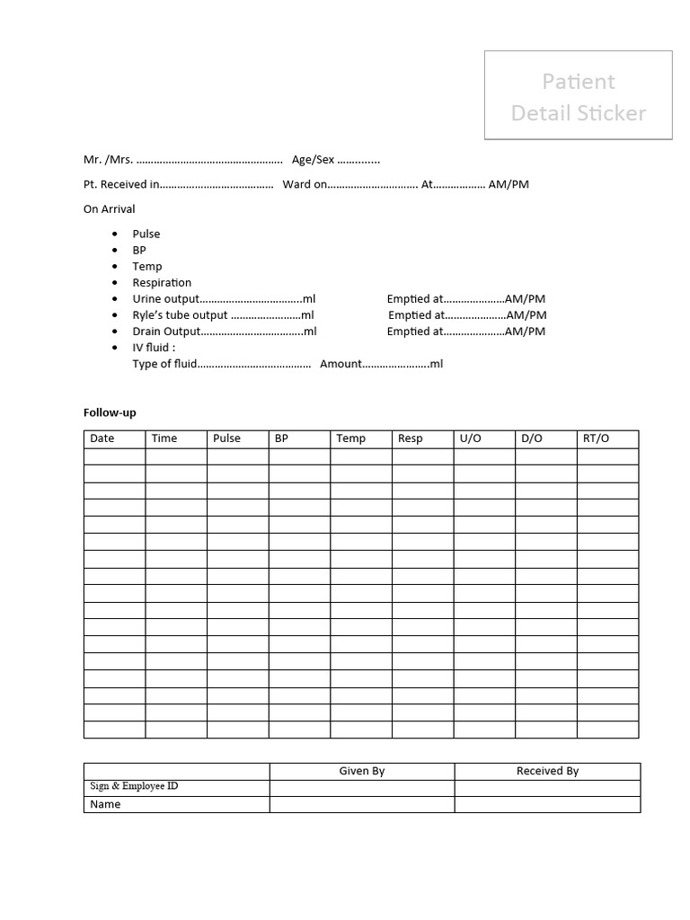Monitoring Chart | PDF