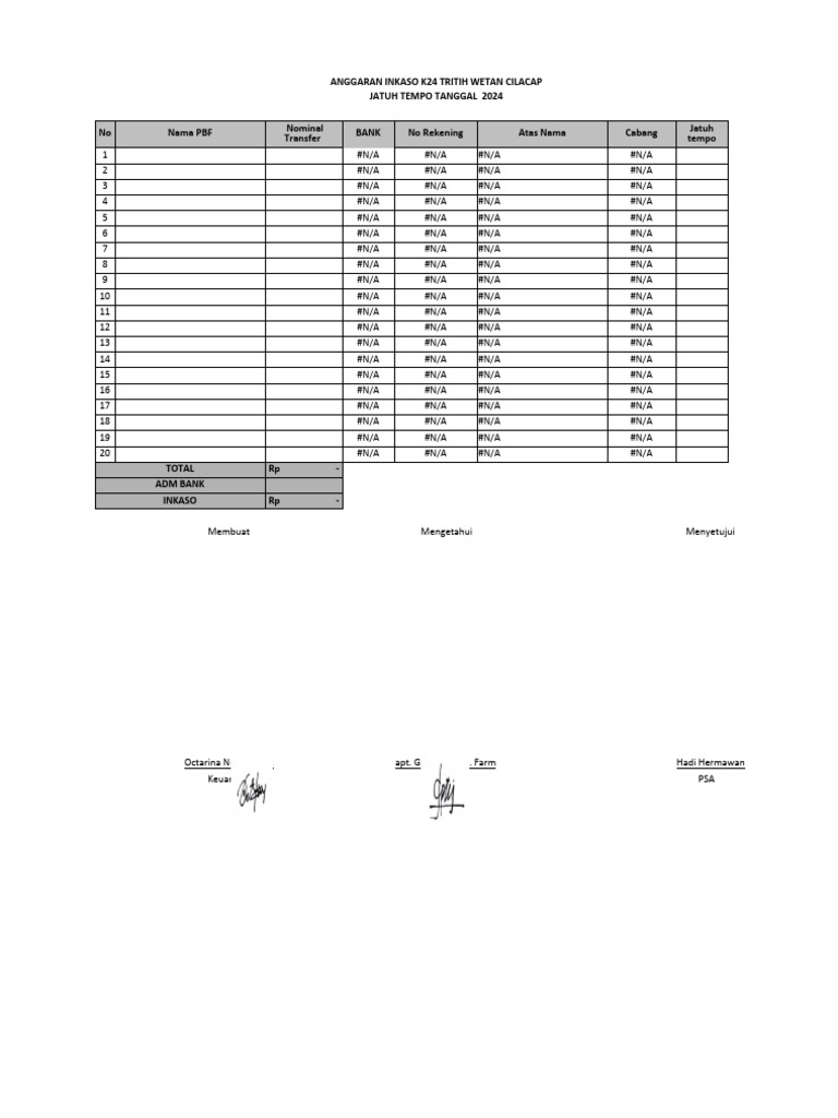 Inkaso Rps 2024 | PDF