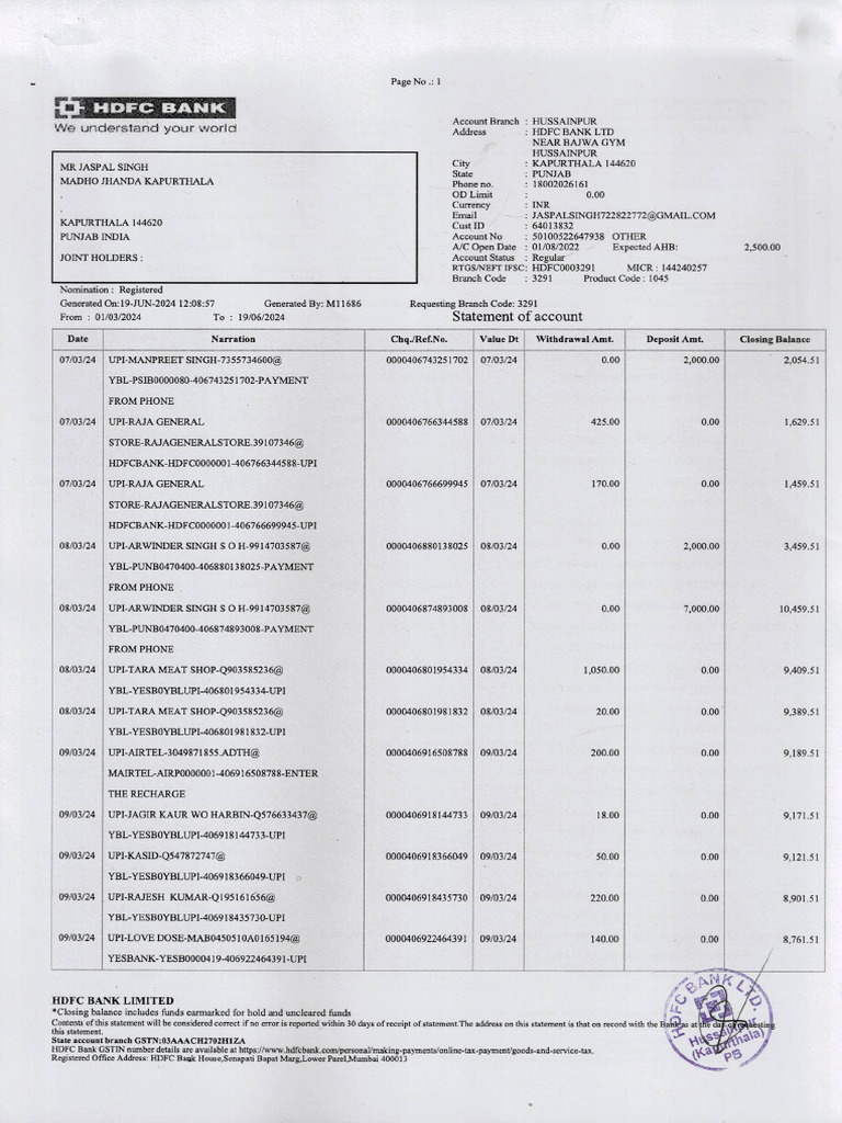 Bank Statemen | PDF
