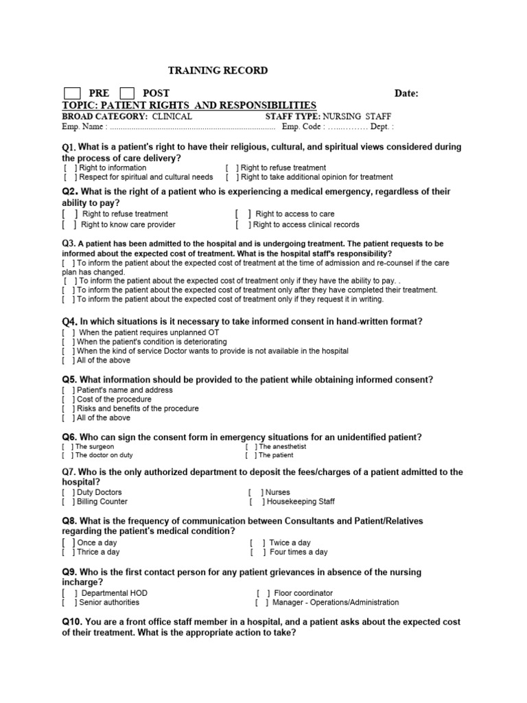 Patient Right and Responsibilites | PDF
