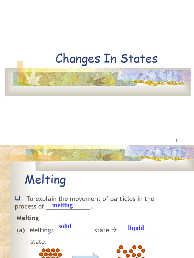 Particulate Nature of Matter Part 2 | PDF | Melting | Melting Point