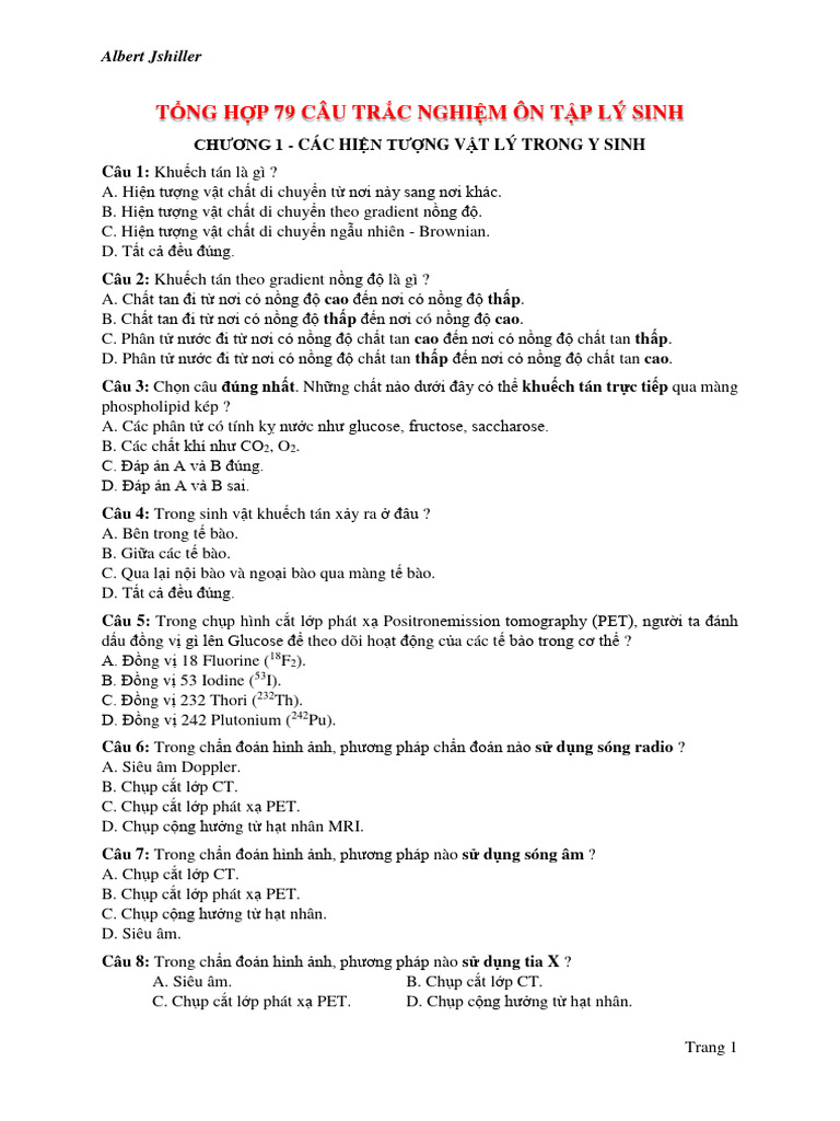 Lý Sinh Kahoot 79 Câu T NG H P 4 | PDF