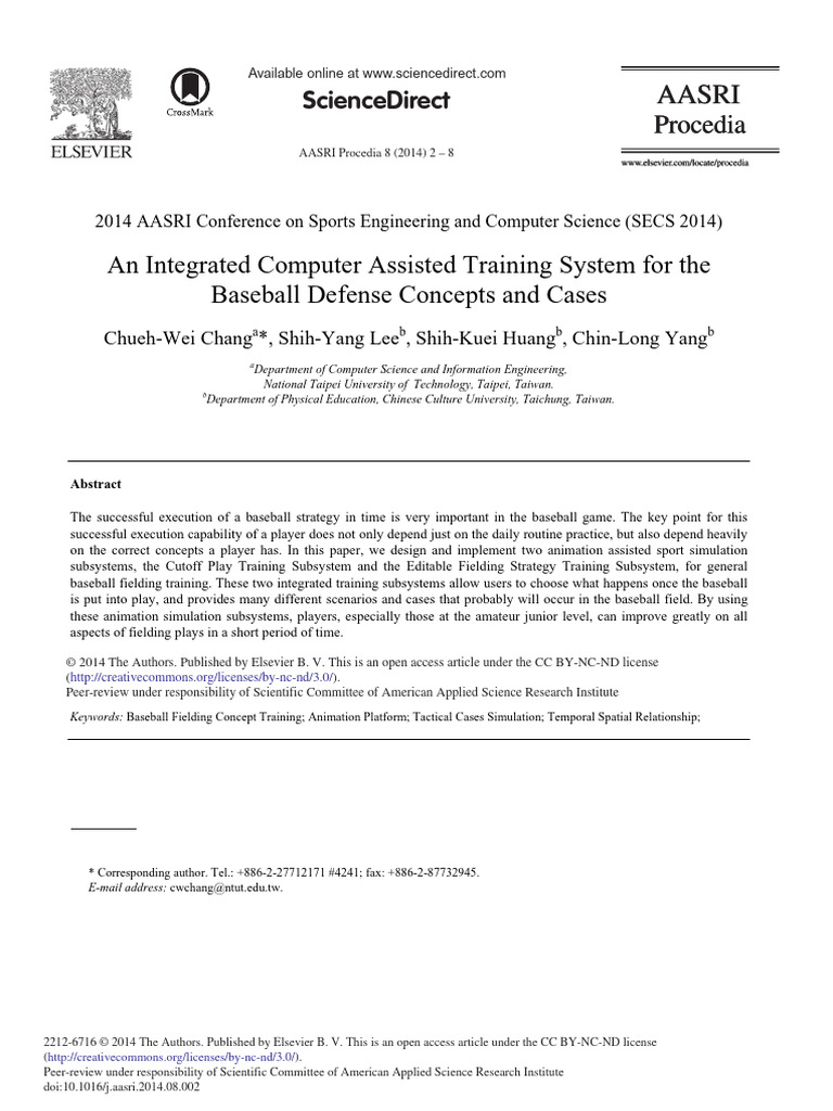 An Integrated Computer Assisted Training System For The Baseb - 2014 ...