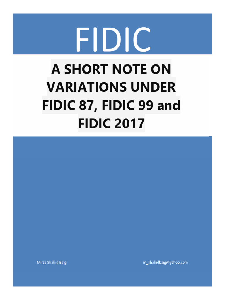 FIDIC Red Book Variations Guide | PDF | Real Estate Appraisal | Employment