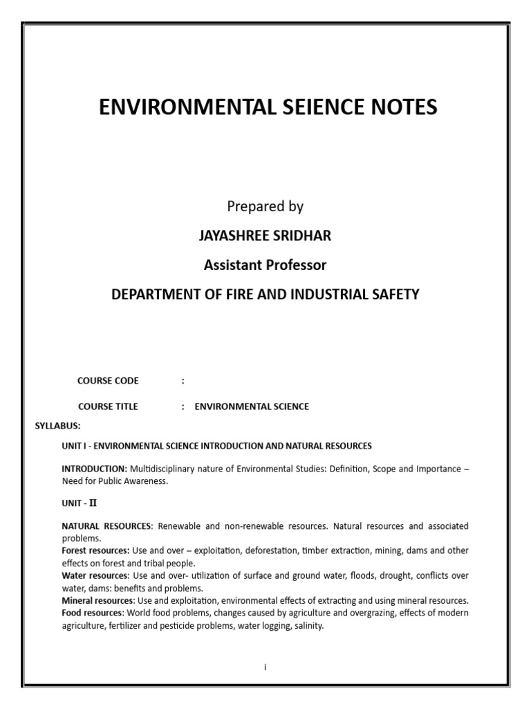 Environmental Science Bsc-I Year | PDF | Mining | Earth Sciences
