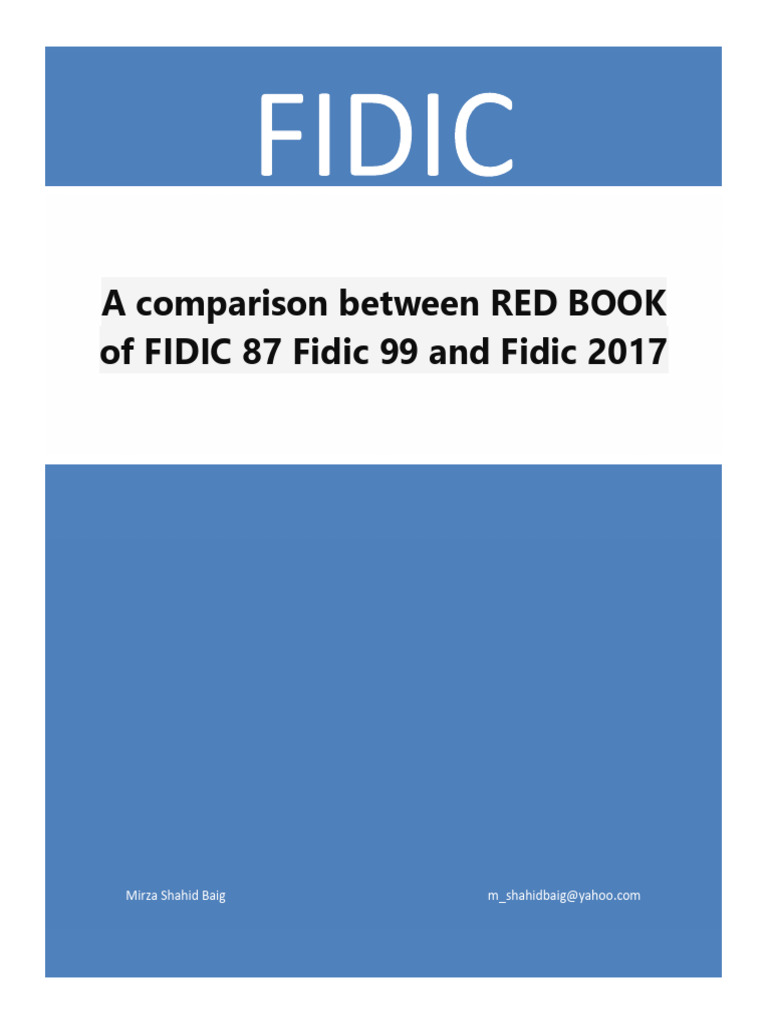 FIDIC Red Book Comparison: 1987, 1999, 2017 | PDF | Adjudication ...