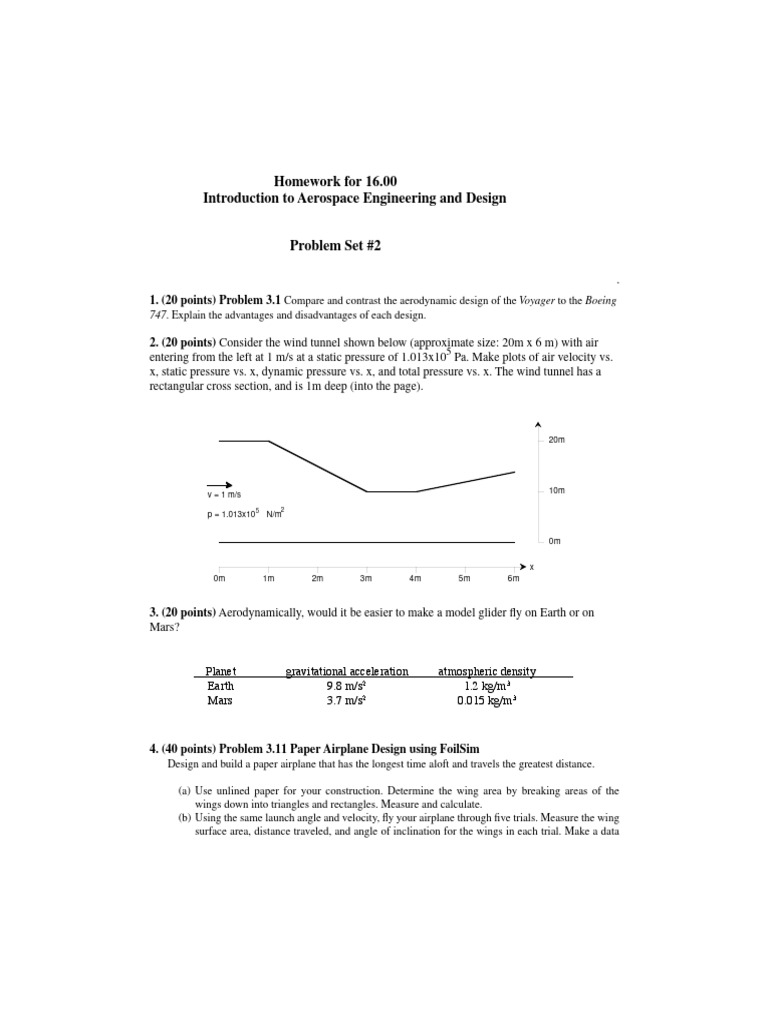 Problem Set #2 | PDF | Area | Airplane
