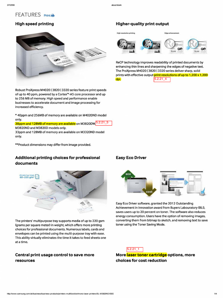 5.2.21 Printer SL-M3820ND | PDF | Printer (Computing) | Ios